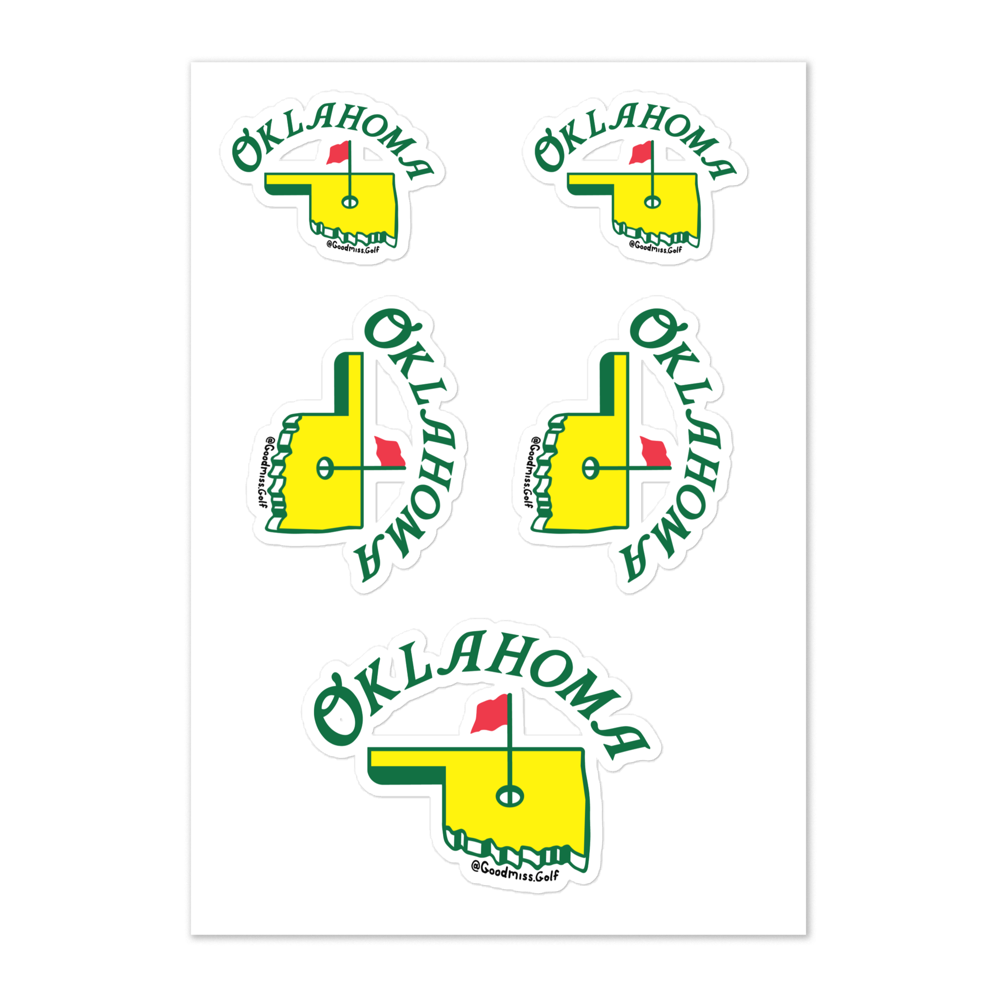 Oklahoma National Sticker Sheet – Good Miss Golf Company
